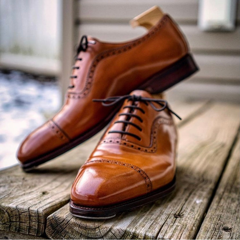 Carmina Shoemaker 80406 Cap-Toe Adelaide Natural Shell Cordovan – Pure ...