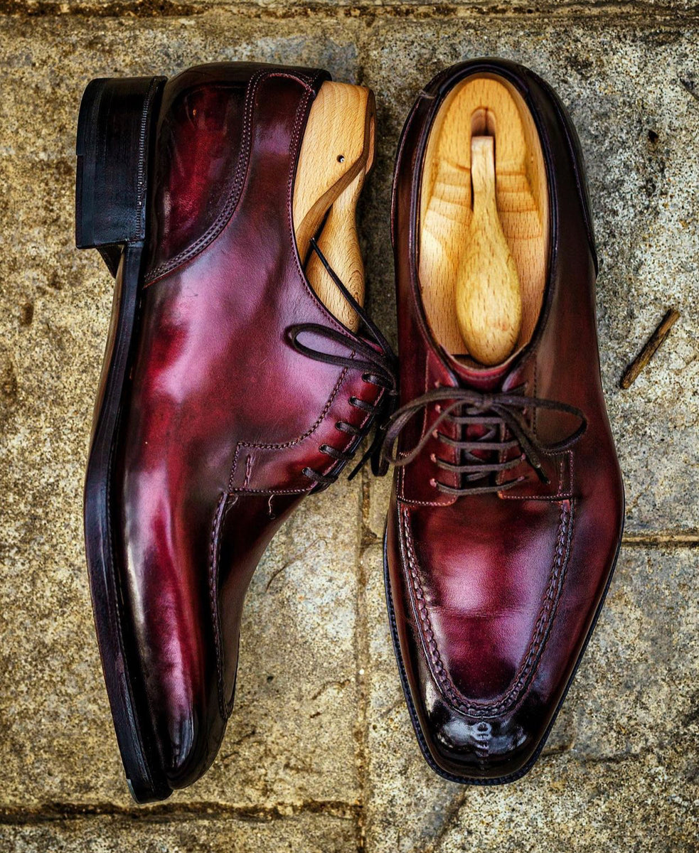 Antonio Meccariello Burgundy Split Toe Apron Toe Derby – Pure Polish ...