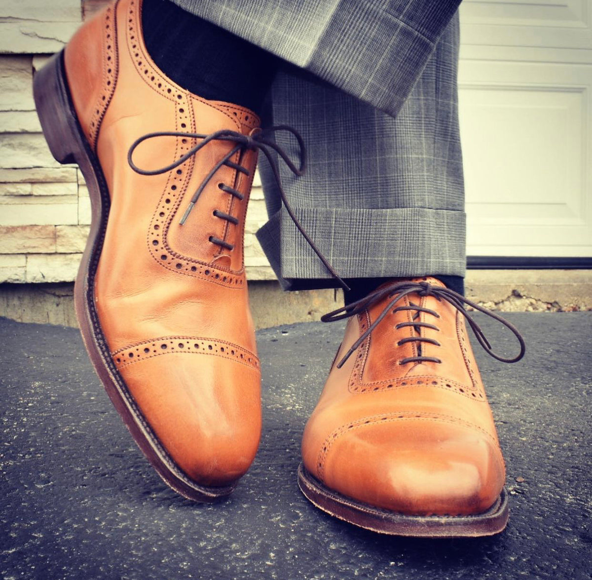 Trickers Shoes Brown Oxford Semi Brogue Shoe – Pure Polish Products