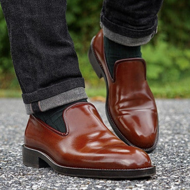 Zeb Wholecut Horween Color 4 Shell Cordovan Slippers with Water Resist ...